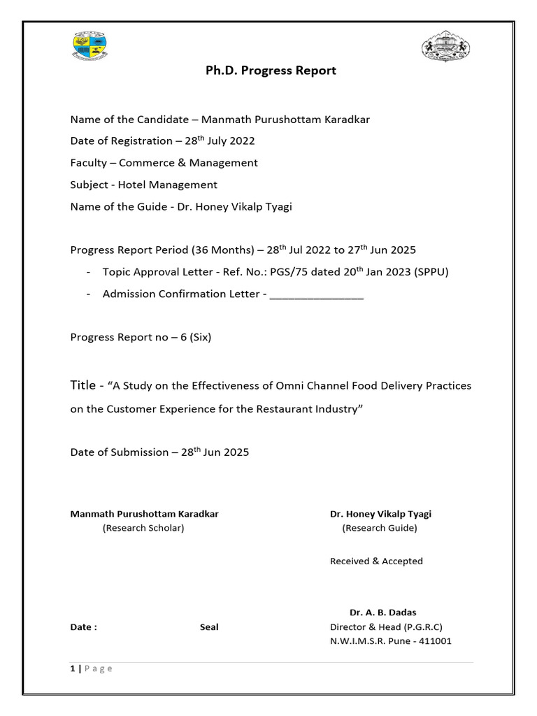 36 Month Progress Report - Manmath Karadkar | PDF | Sampling ...