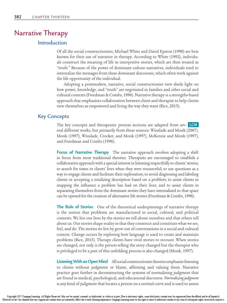 Understanding Narrative Therapy Concepts | PDF | Psychotherapy | Narrative