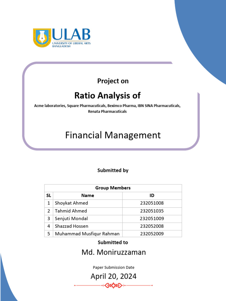 Financial Management Ratio Analysis Report 2024 | PDF | Revenue ...