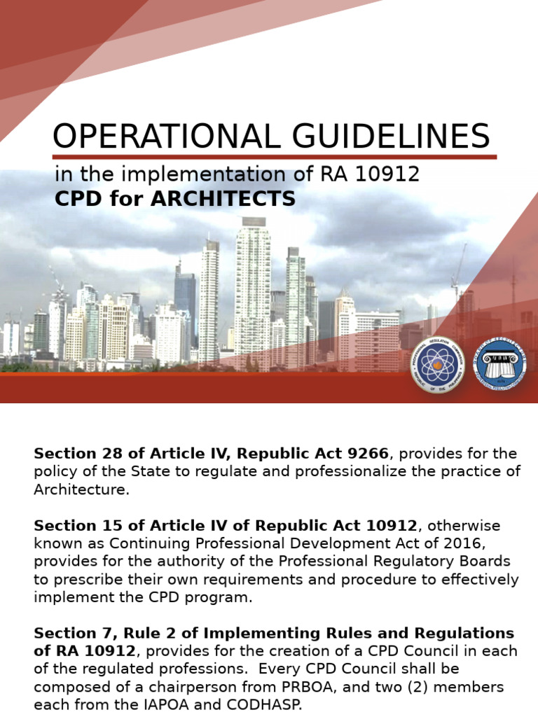 Revised for Ppt Updated Cpd-operational Guidelines | PDF | Academic ...