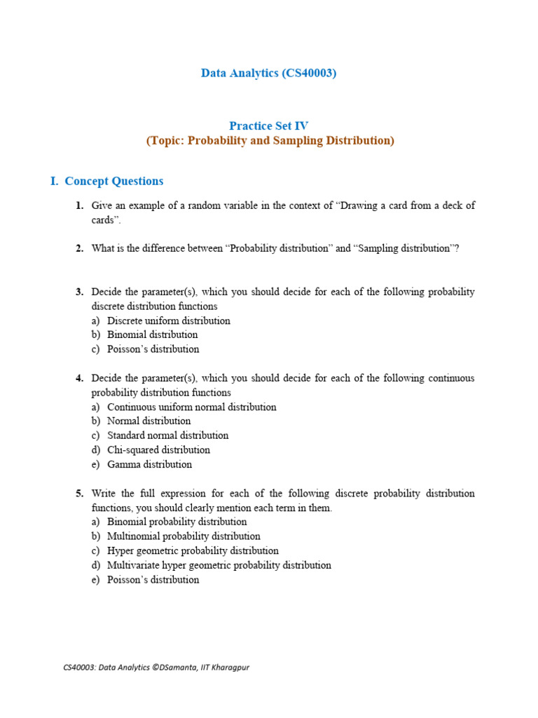 PS04 Probability and Sampling Distibutions | PDF | Probability ...