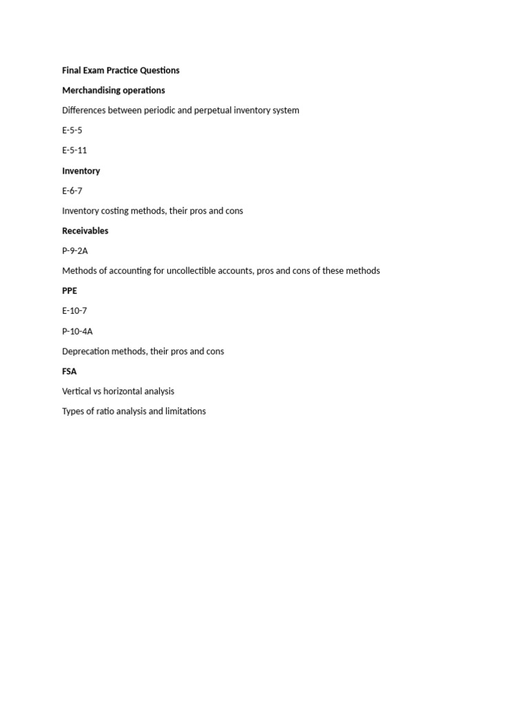 Final Exam Revision Class SAQ Practise Questions.T3 2025 | PDF