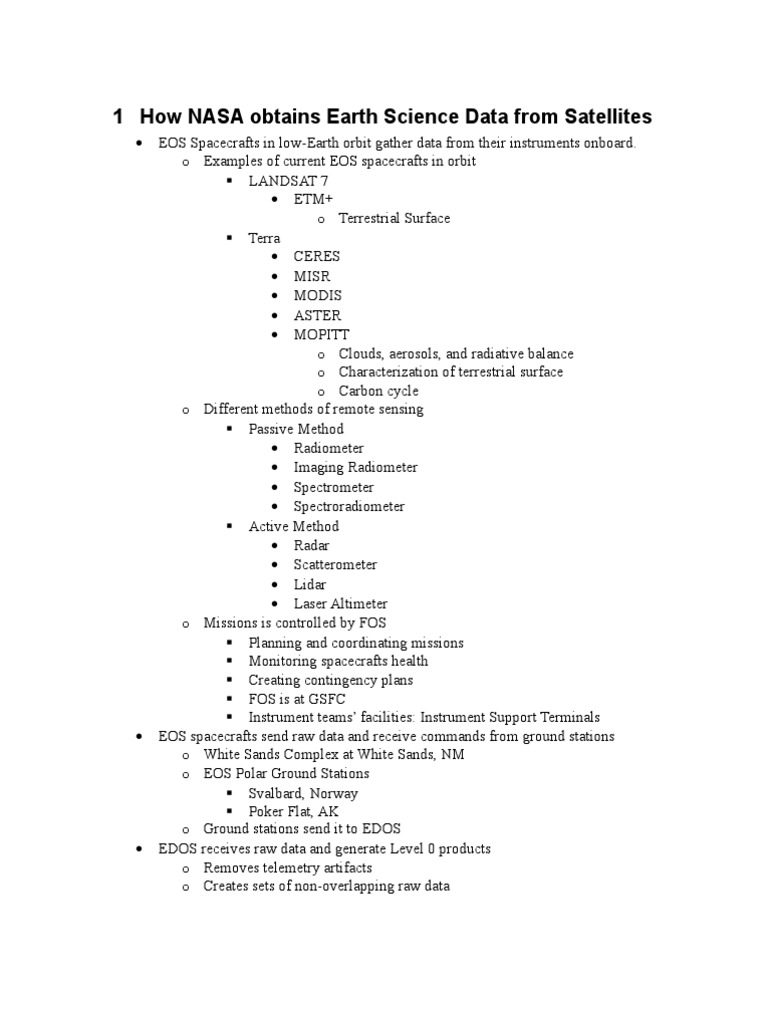 1 How NASA Obtains Earth Science Data From Satellites | PDF | Lidar ...