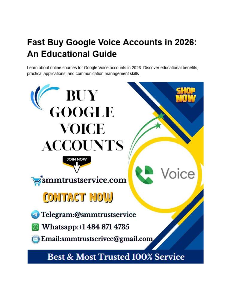 _How to Quickly Acquire a Google Voice Account in 2026 | PDF | Learning ...