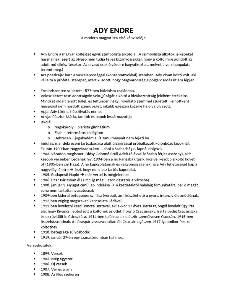 Ady Endre | PDF
