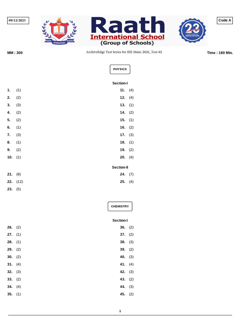 ArchiveEdge Test Series for JEE Main-2026_Test-02_Sol | PDF