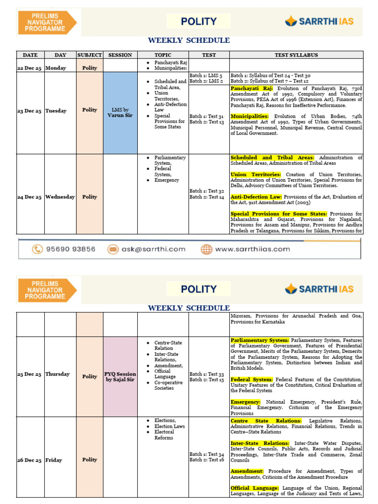 WEEK-6 SCHEDULE S ɴ BƦ × - 251227 - 013253 | PDF | Parliamentary System ...