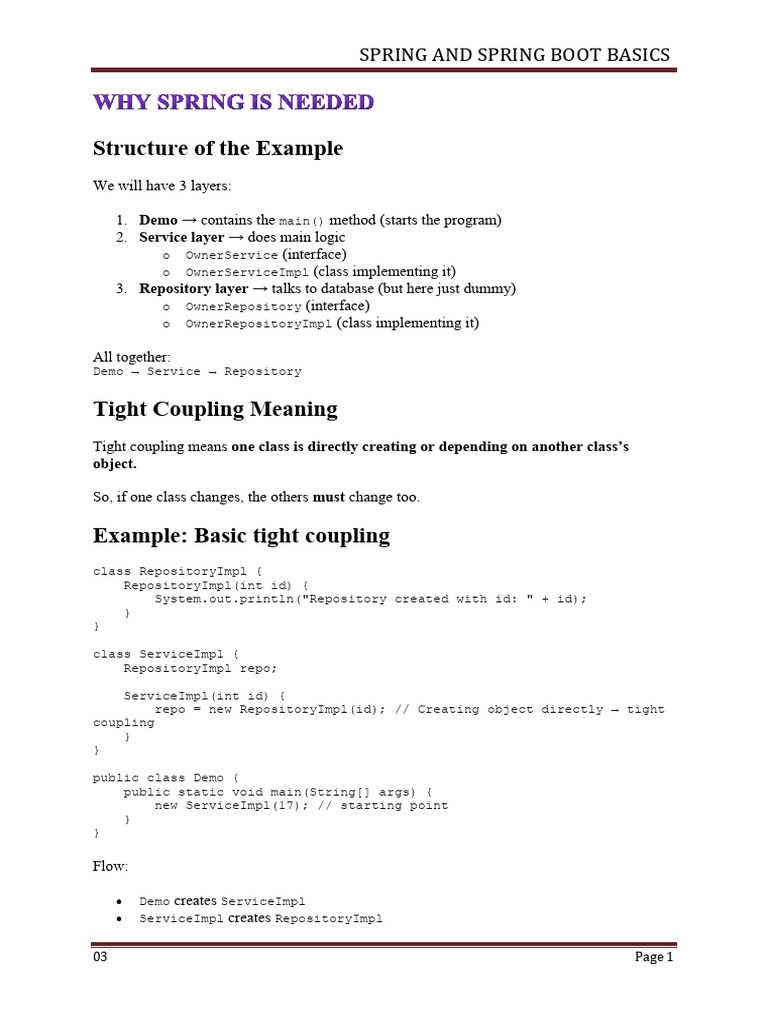 Spring and Springboot Basics | PDF | Constructor (Object Oriented ...