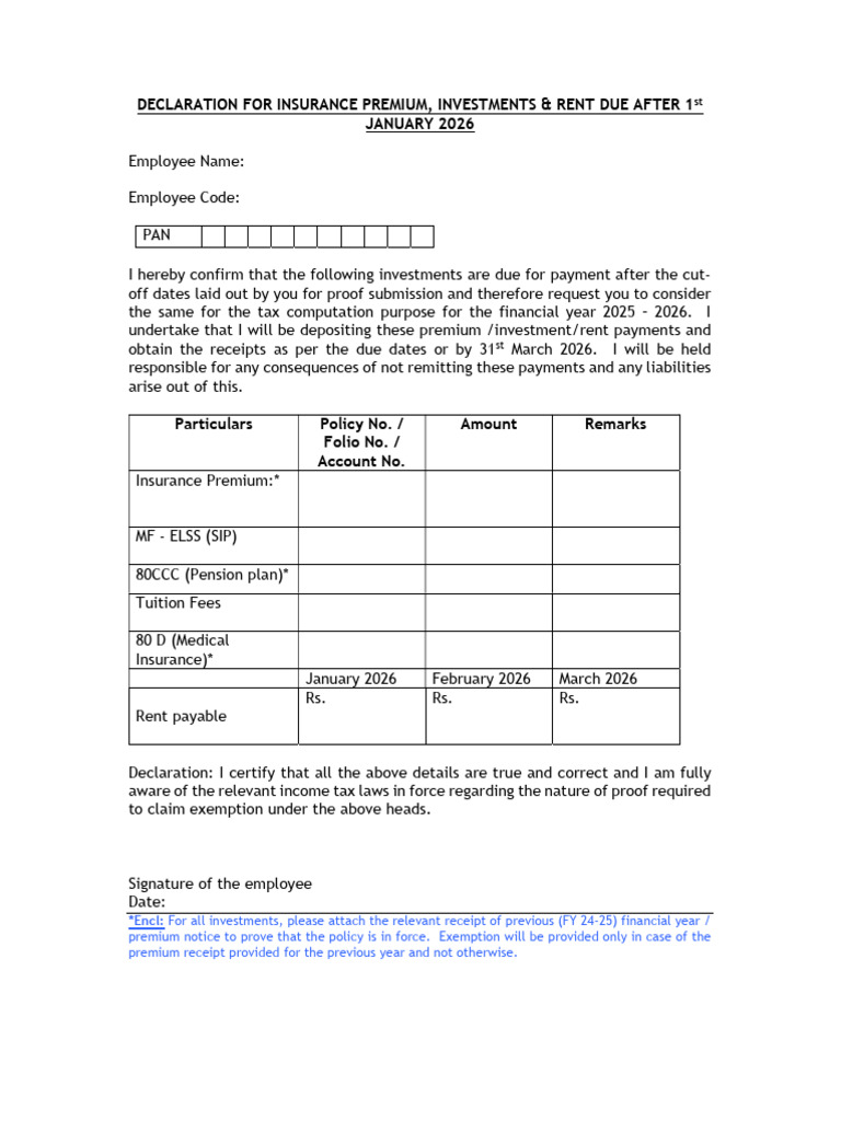AZN__Self Declaration for Future Proof FY2526 | PDF