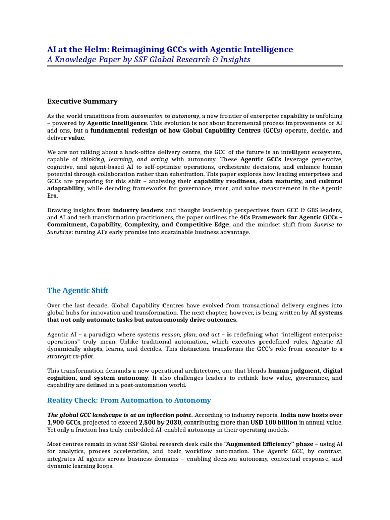 SSF Global Knowledge Paper - Nov'25 | PDF | Artificial Intelligence ...