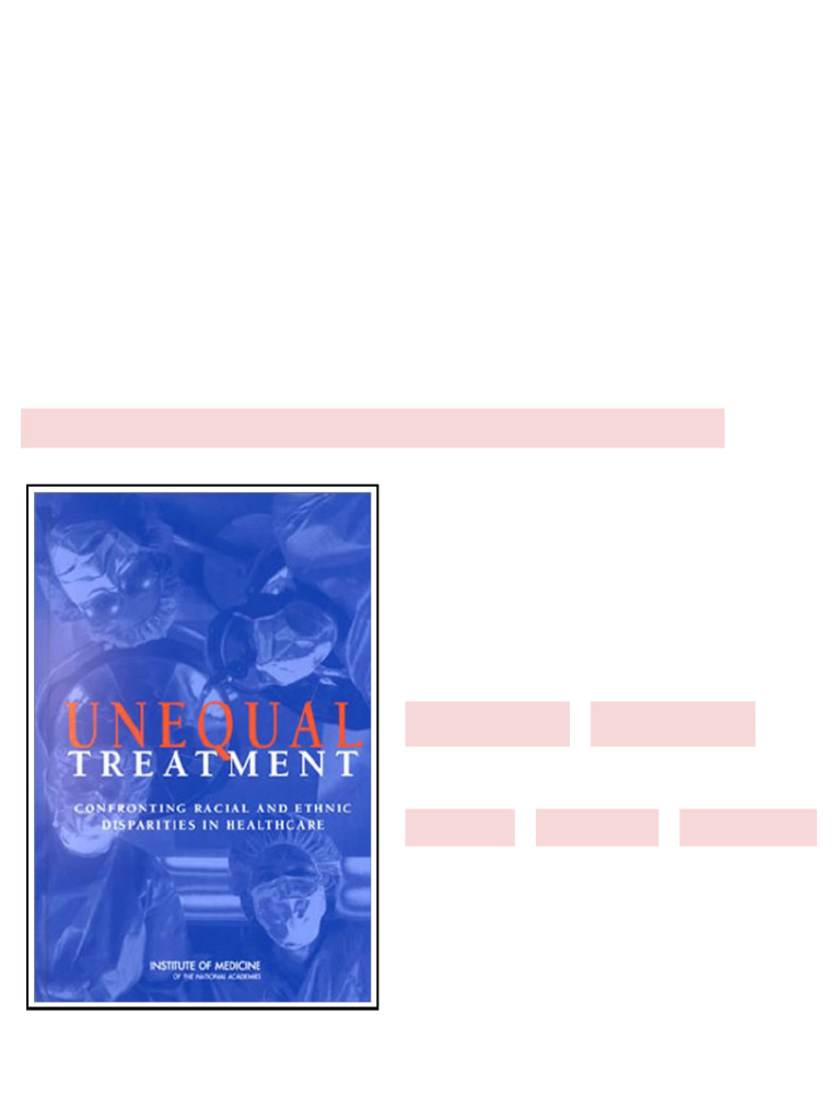 (Ebook) Unequal Treatment: Confronting Racial and Ethnic Disparities in ...