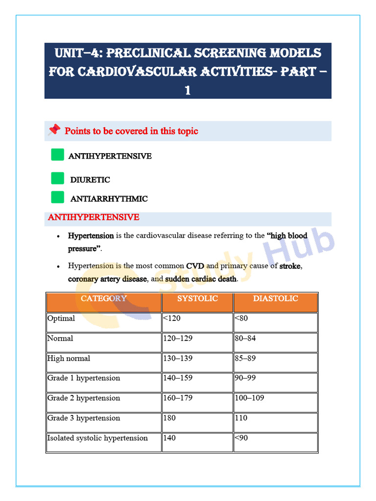 Pharmacological Screening Methods Unit-4_watermarked | PDF | Kidney ...