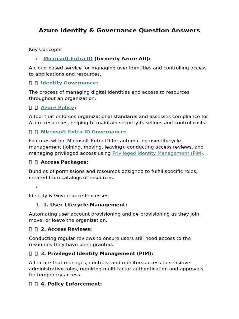 Azure Identity & Governanace | PDF