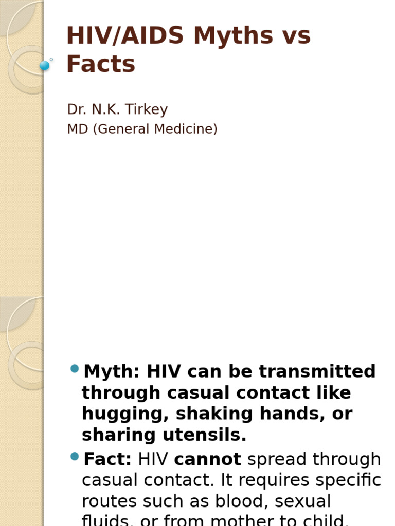 HIVAIDS Fact versus Myth | PDF | Hiv/Aids | Hiv