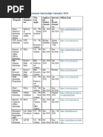 2026 Internship Calendar Overview | PDF