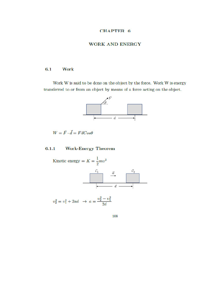 Physics - 101 Chapter - 6 Work and Energy | PDF