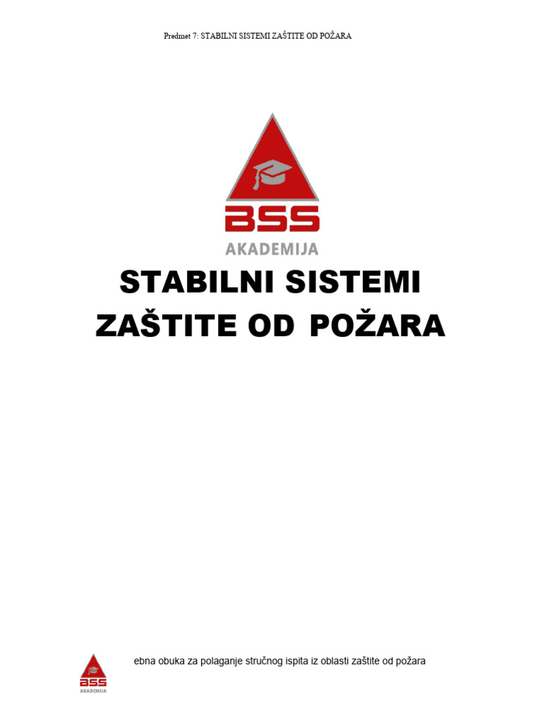 Stabilni Sistemi Zastite Od Pozara Prirucnik | PDF