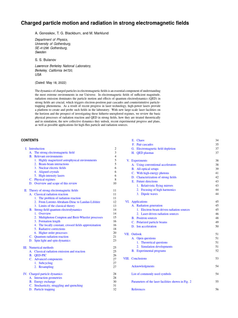 Charged Particle Motion and Radiation in Strong Electromagnetic Fields ...