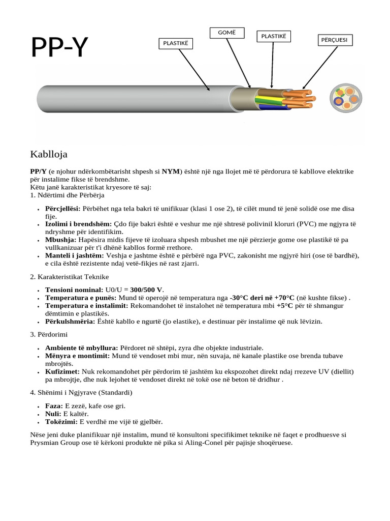 Kablloja: Plastikë Plastikë Përçuesi Gomë | PDF