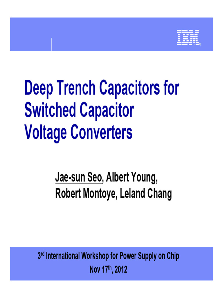 Deep Trench Capacitors in Voltage Converters | PDF | Capacitor ...