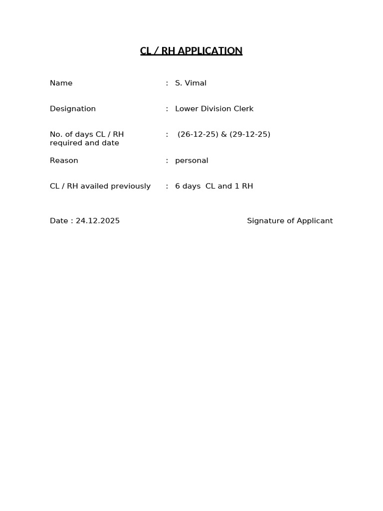 CL Application | PDF