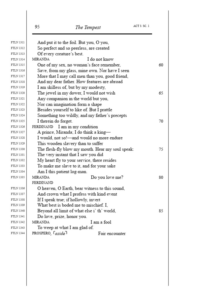 The Tempest Act 3 Summary and Analysis | PDF | The Tempest ...