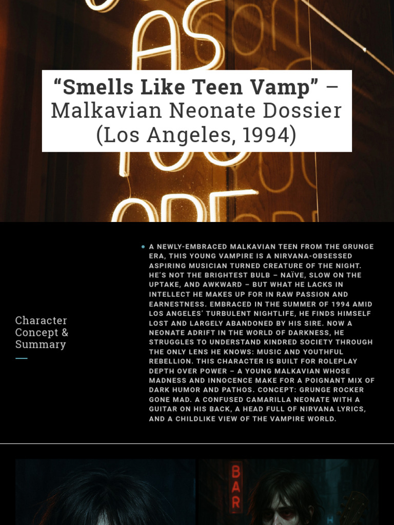 “Smells Like Teen Vamp” – Malkavian Neonate Dossier Los Angeles | PDF ...