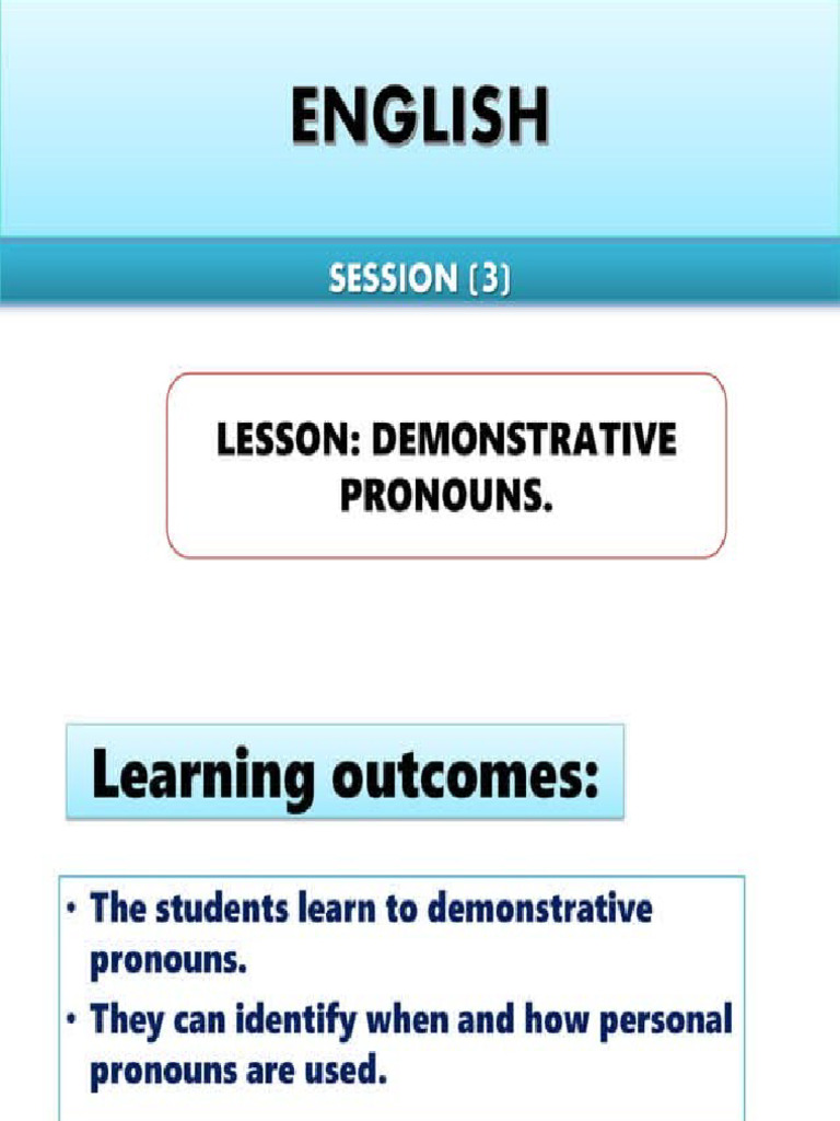 Demonstrative Pronoun | PDF