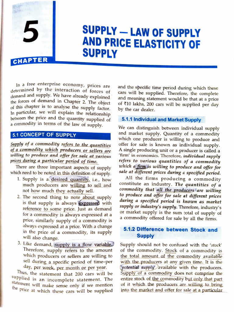 Law of Supply and Price Elasticity Explained | PDF | Supply (Economics ...