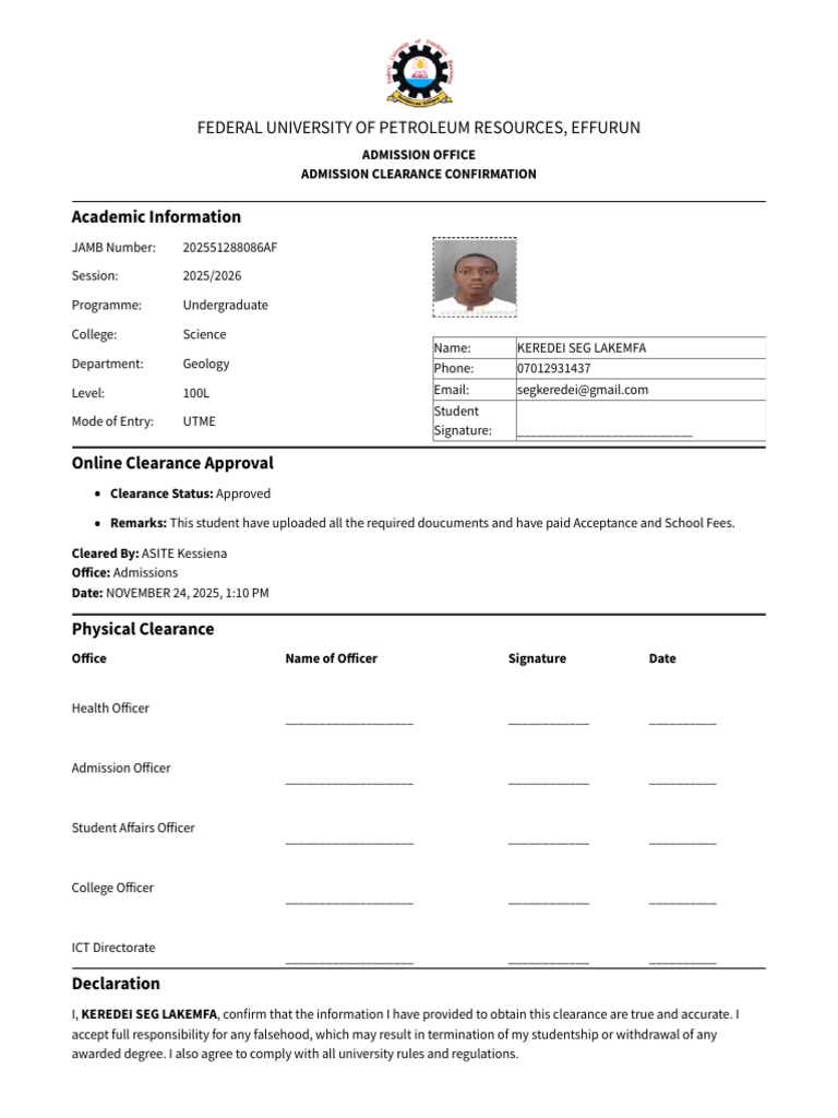 FUPRE Centralised Portal (3) | PDF