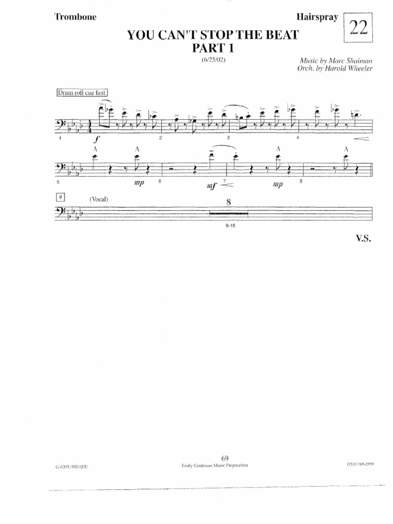 You Cant Stop The Beat - Trombone | PDF