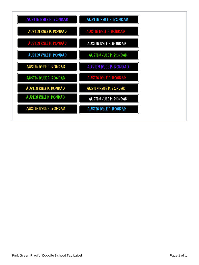 Notebook Label | PDF