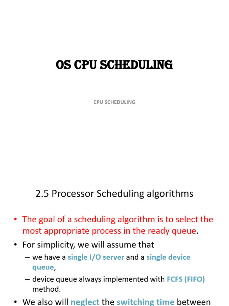 OS CPU Scheduling Algorithms Explained | PDF | Scheduling (Computing ...