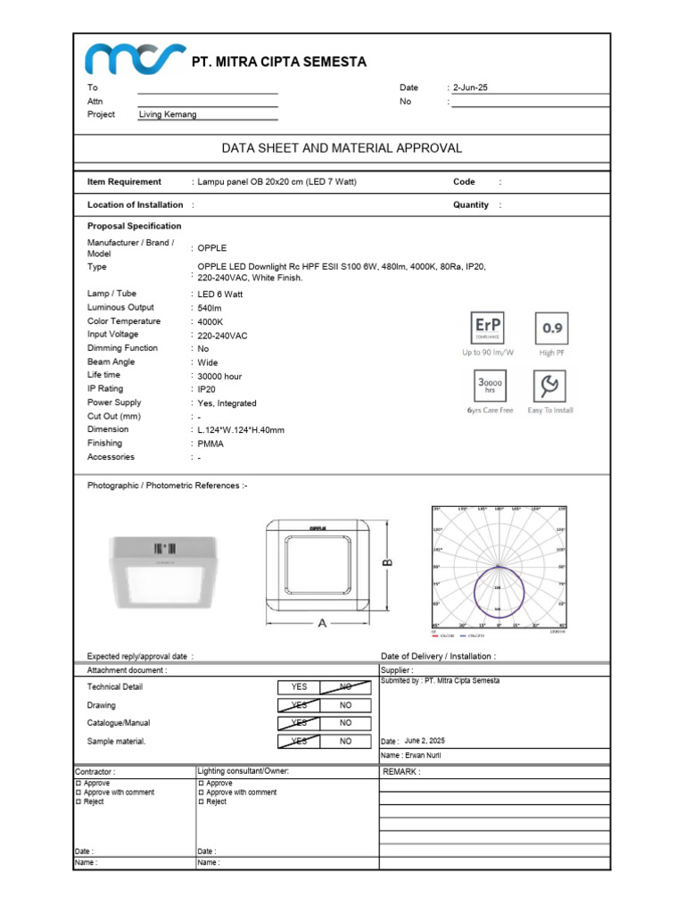 Datasheet - Living Kemang (Lampu Merk Opple) | PDF | Lighting | Power ...