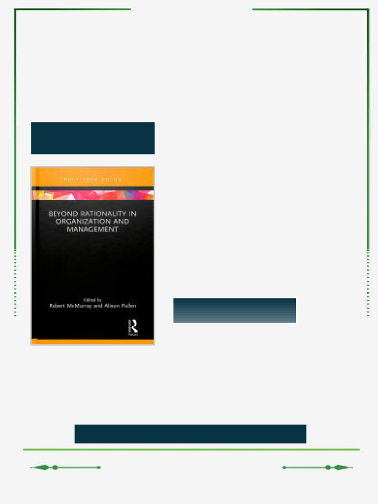 Beyond Rationality in Organization and Management 1st Edition Robert ...