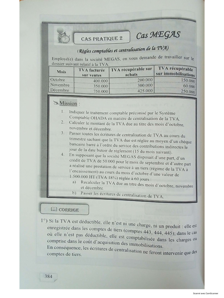 Exercice Et Corrigé Tva | PDF