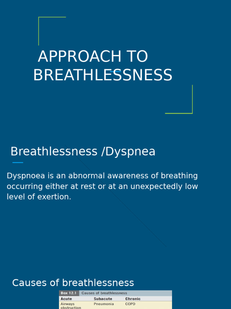 approach to breathlessness | PDF | Heart Failure | Pulmonology