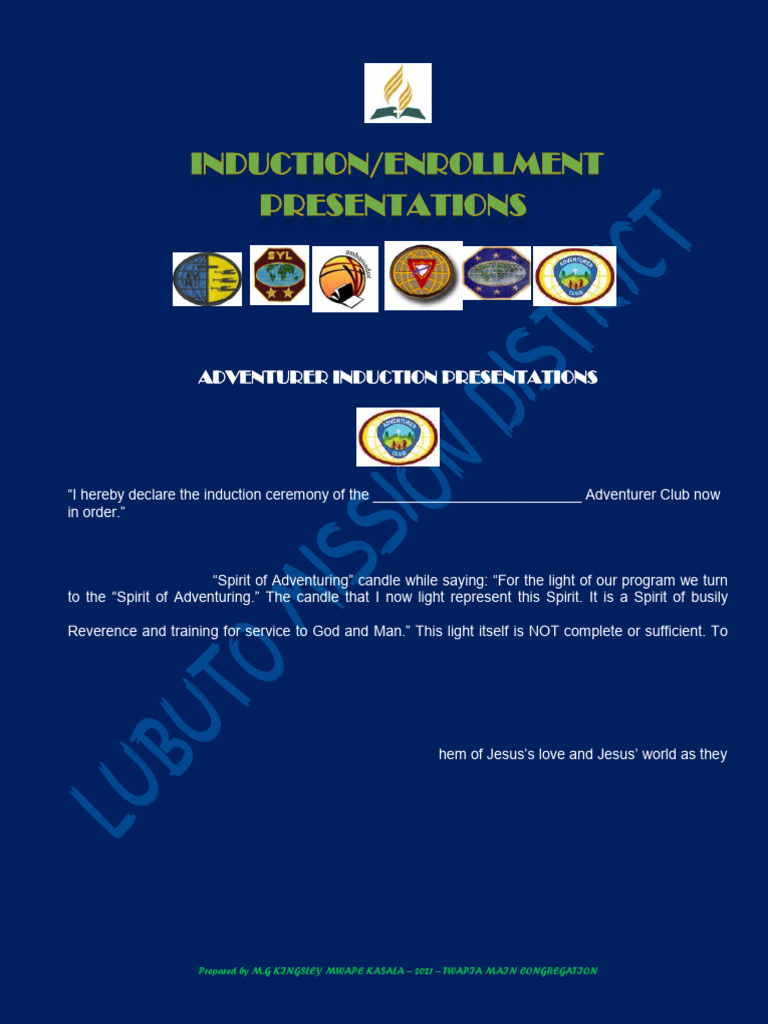 Youth Induction Procedure - 2021 | PDF | Jesus | Humility