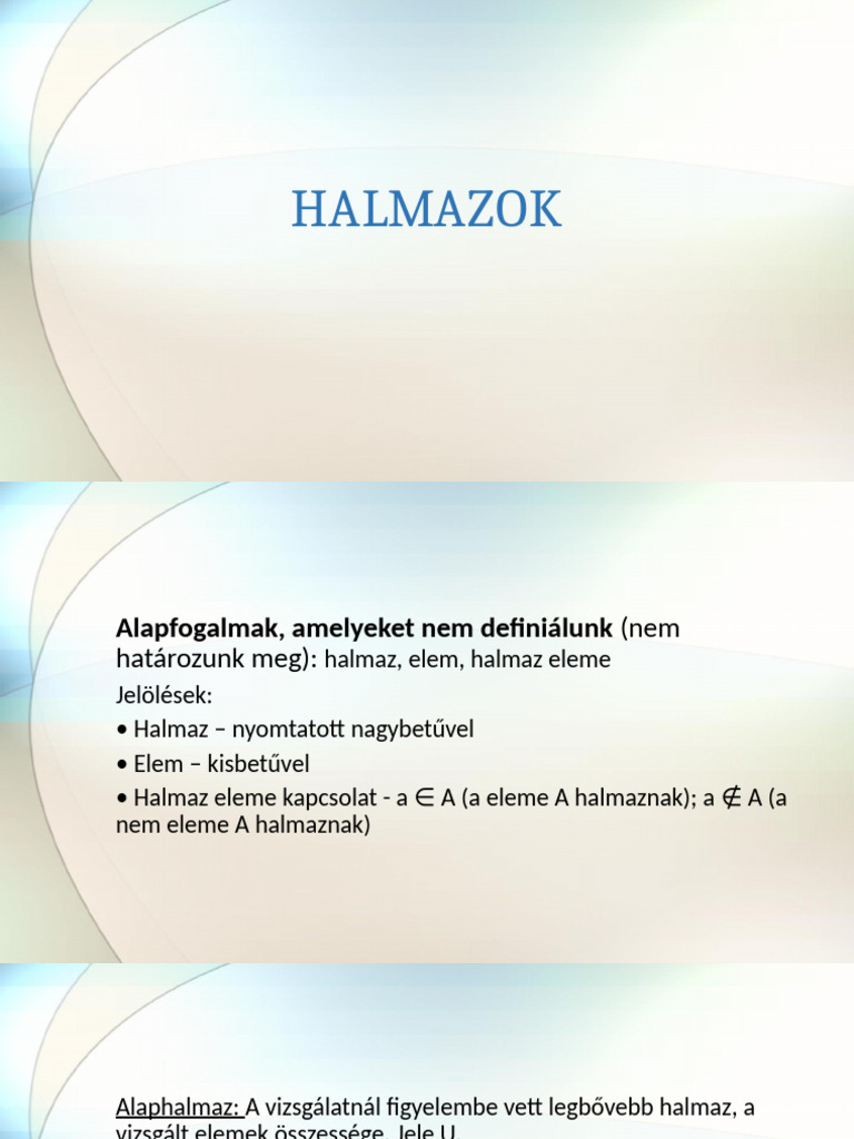 HALMAZOK | PDF