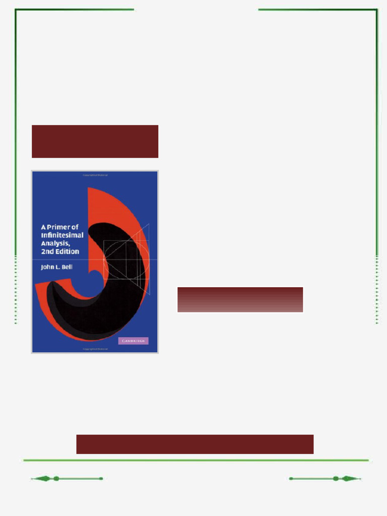 A primer of infinitesimal analysis 2ed Edition Bell J.L. ebook 2026 ...