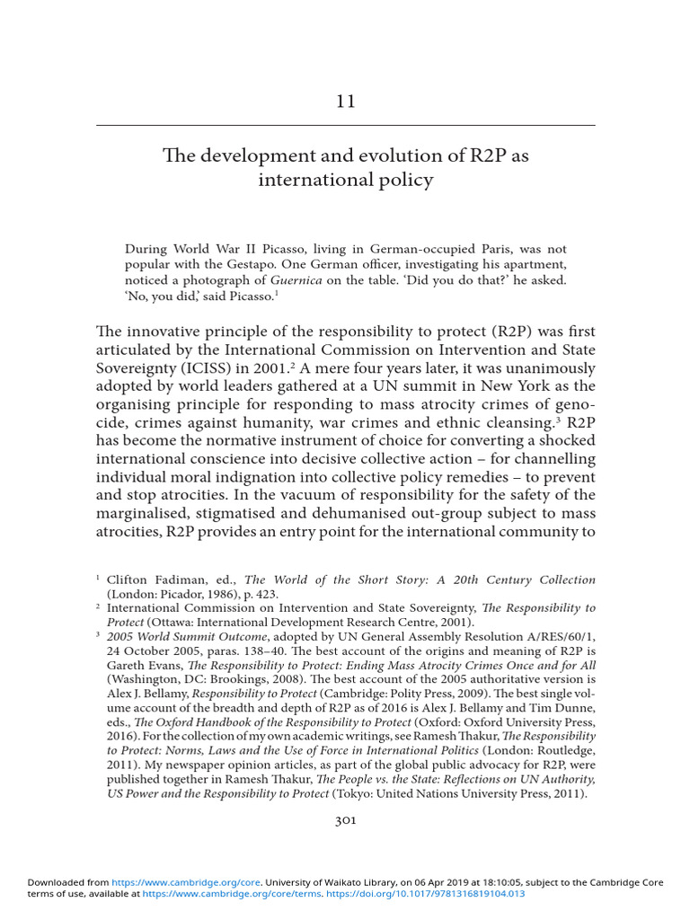 The Development and Evolution of r2p As International Policy 2016 | PDF ...