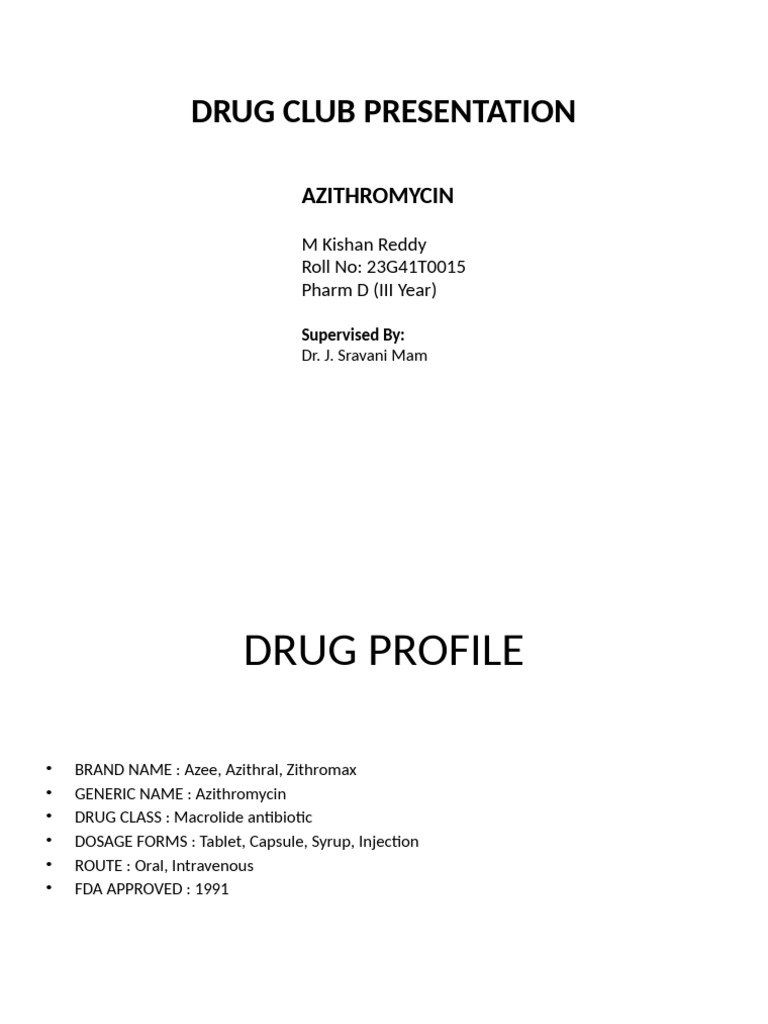 Azithromycin Drug Profile Overview | PDF