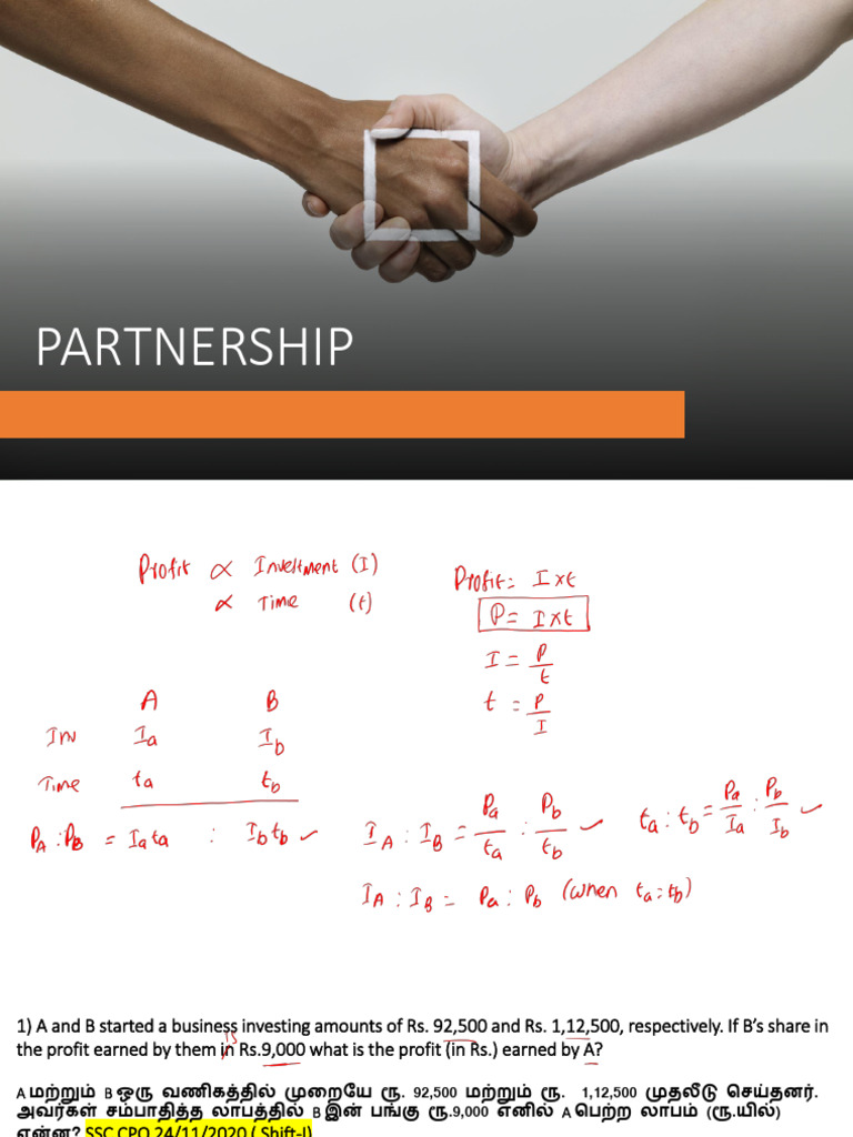 Partnership: Chandru Maths | PDF