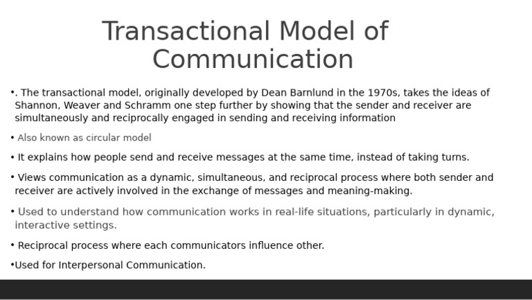 Transactional Model of Communication Print 2 | PDF