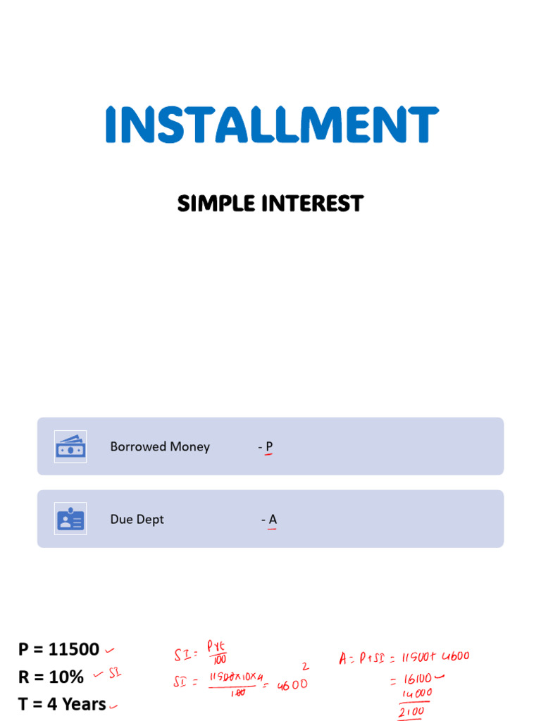 Installment: Simple Interest | PDF