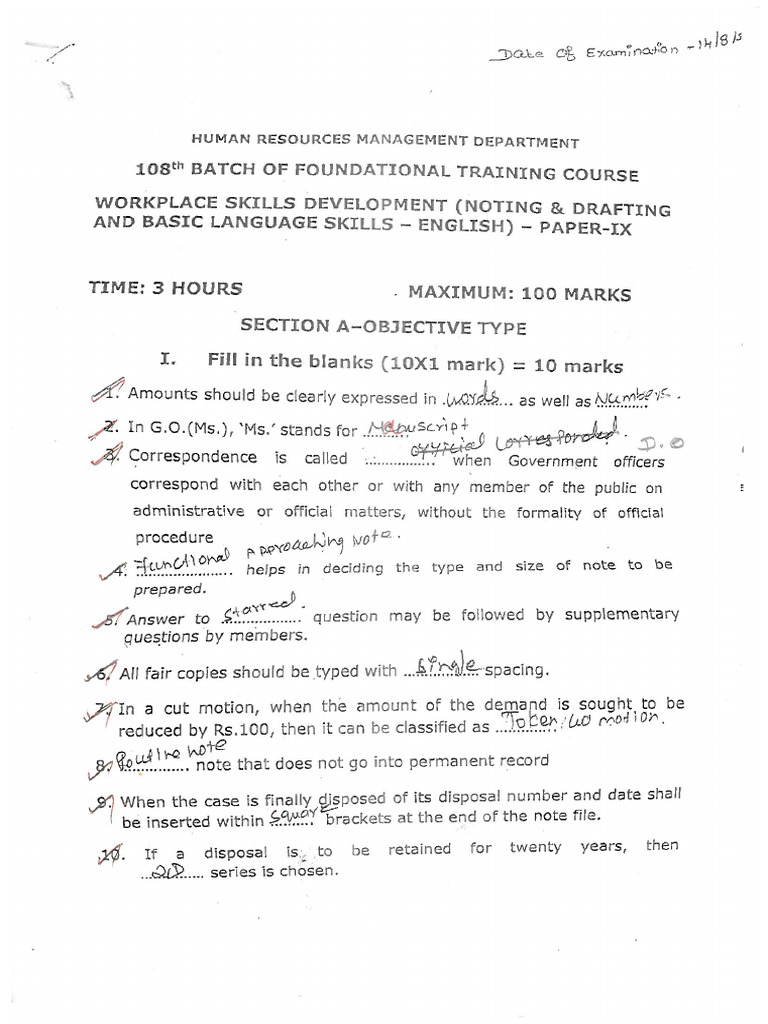 English - Noting & Drafting | PDF