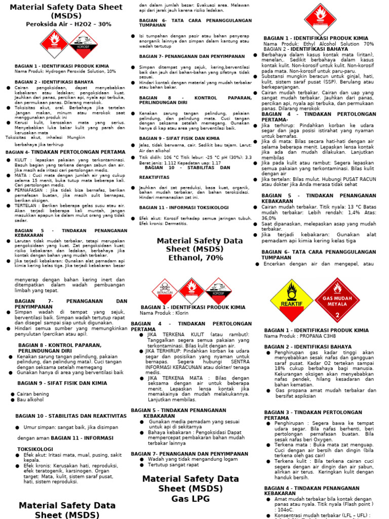 Standar 1.3.5.2 Material Safety Data Sheet | PDF