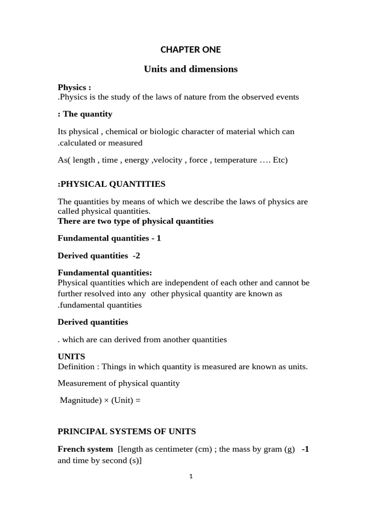 Understanding Units and Dimensions in Physics | PDF | International ...