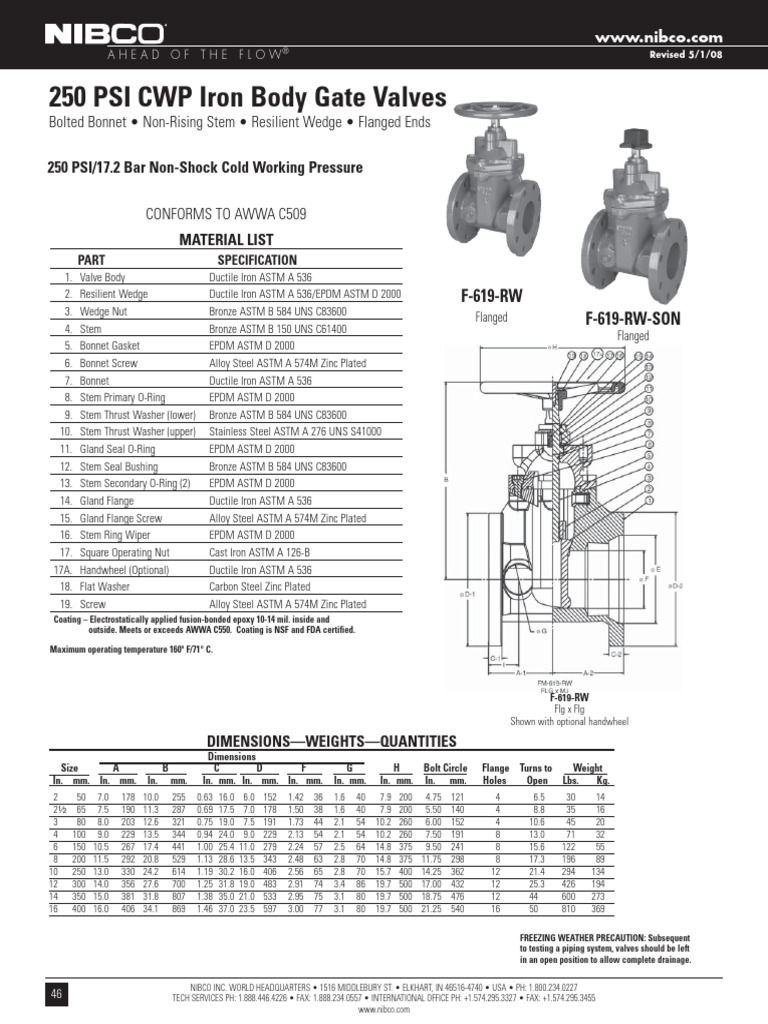 F 619 RW Son Gate Valve | PDF | Steel | Valve