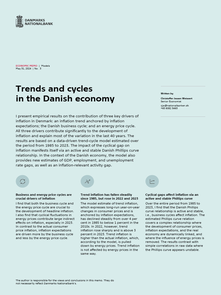 Trends and Cycles in The Danish Economy | PDF